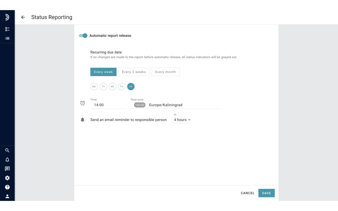 How to schedule and automate report releases? - Projects Radar